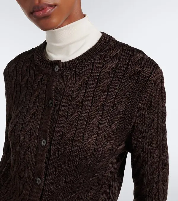 Ralph Lauren Cable-knit Silk Cardigan
