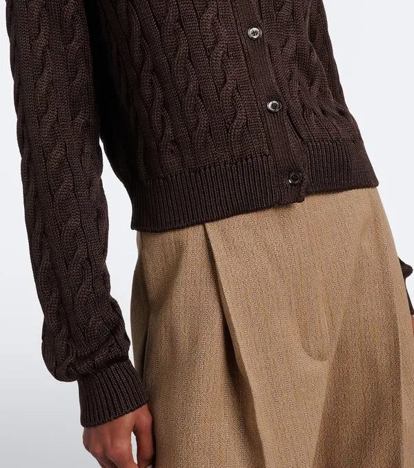 Ralph Lauren Cable-knit Silk Cardigan