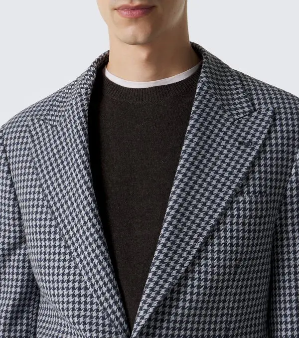 Brunello Cucinelli Houndstooth Cashmere Blazer
