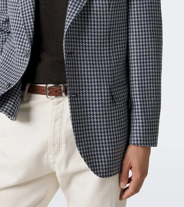 Brunello Cucinelli Houndstooth Cashmere Blazer