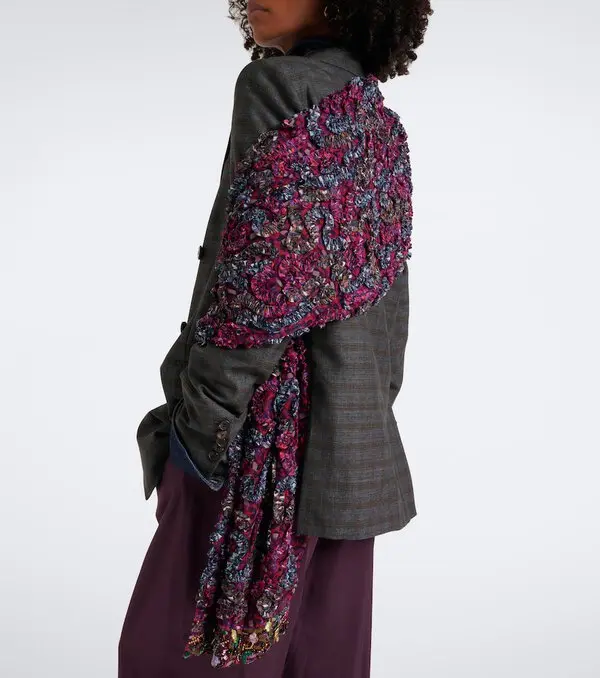 Dries Van Noten Embellished Floral Scarf