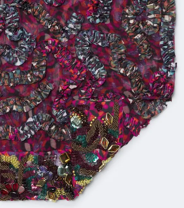 Dries Van Noten Embellished Floral Scarf