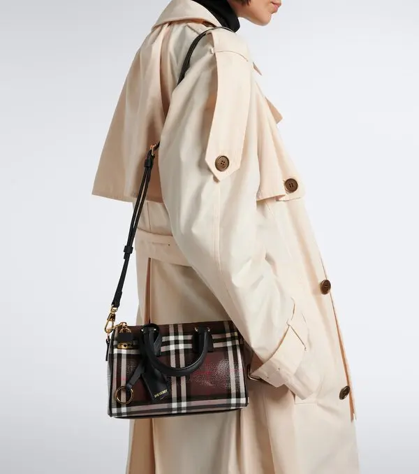 Burberry Check Mini Canvas Bowling Bag