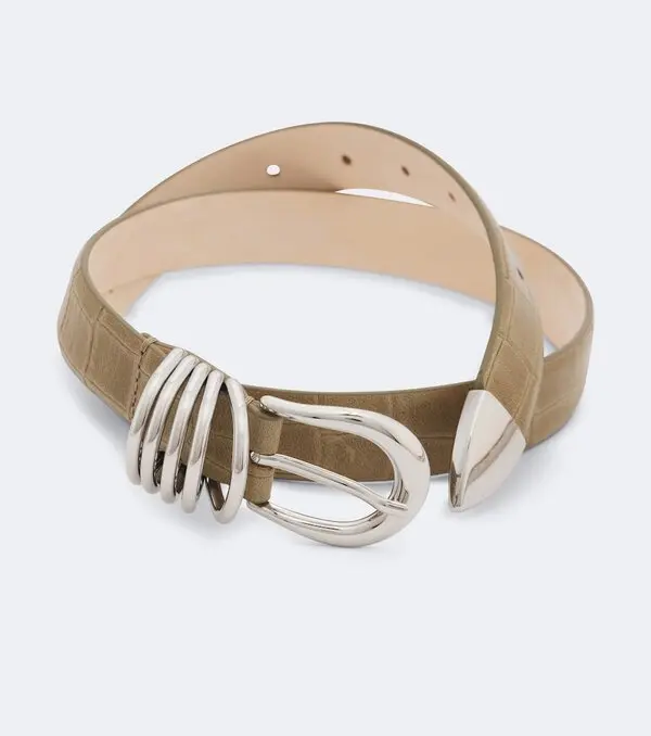 DEHANCHE Déhanche Hollyhock Croc-effect Leather Belt