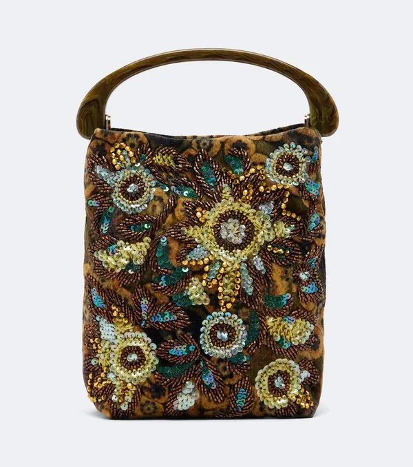 Dries Van Noten Embellished Floral Jacquard Top-handle Bag - Multicoloured