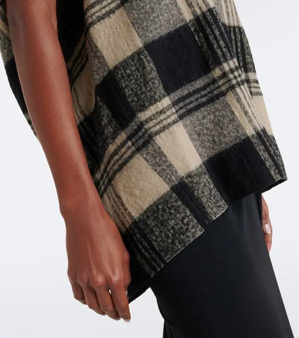 Rick Owens Plaid Hooded Sleeveless Top