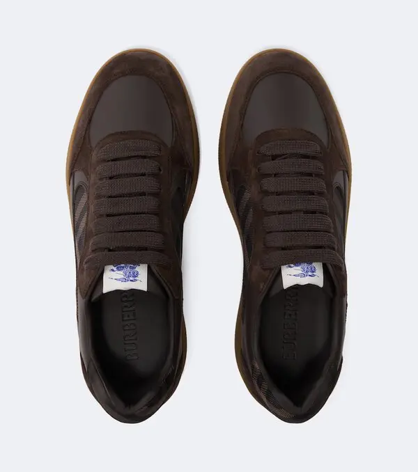 Burberry Check Leather And Suede Sneakers