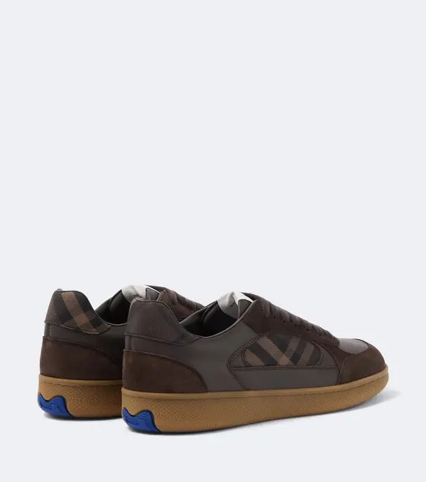 Burberry Check Leather And Suede Sneakers