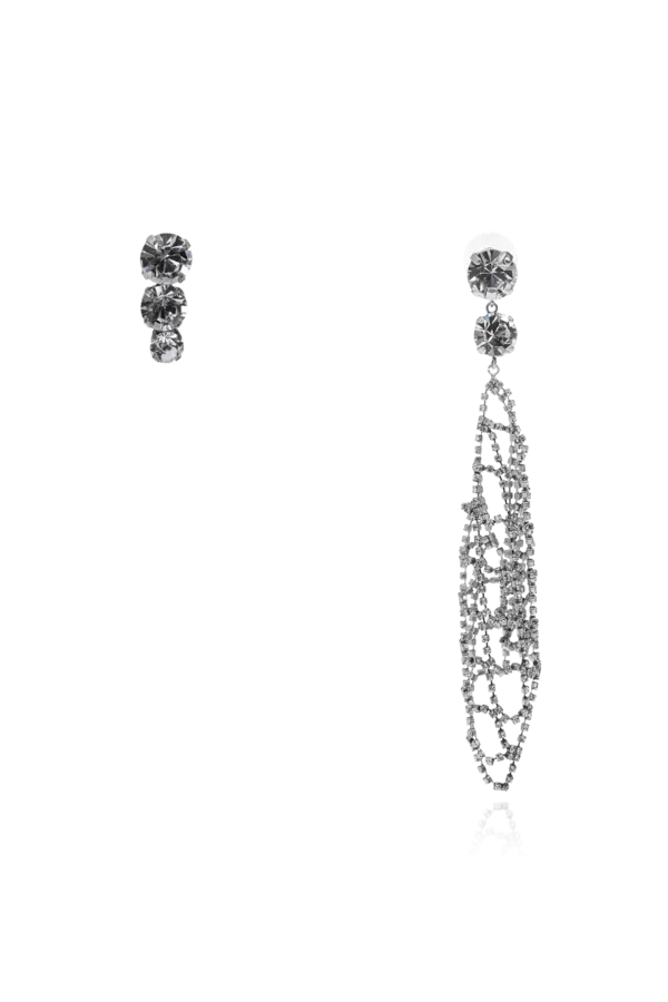 Isabel Marant Étoile Long Earrings With Shimmering Crystals - Silver