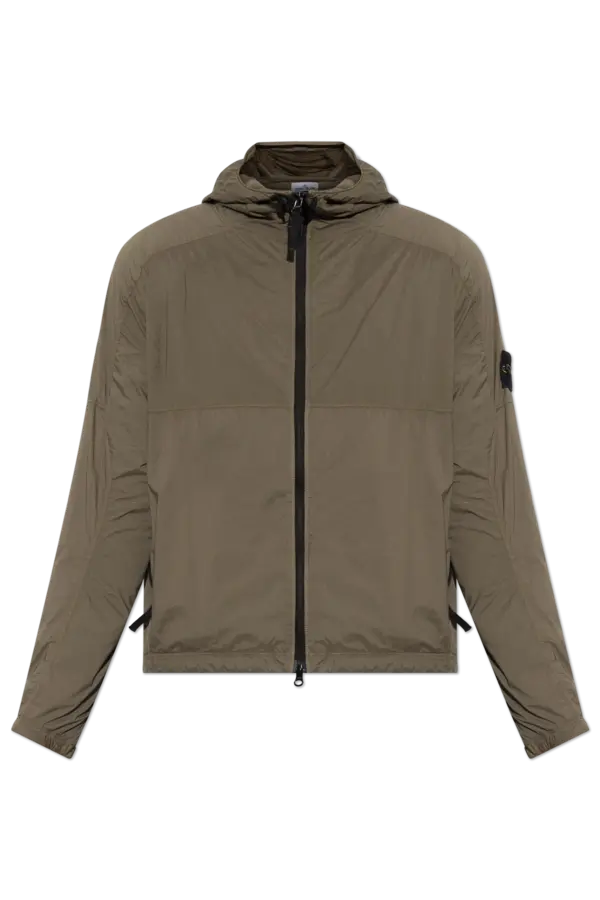 Stone Island Jacket With Logo Patch - Green