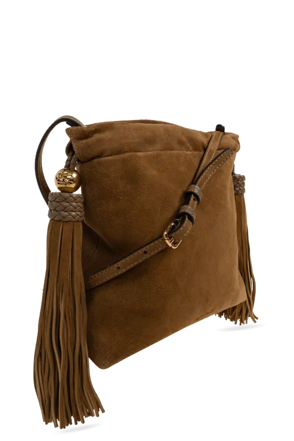 Etro Suede Bucket Bag With Tassels And Embroidery
