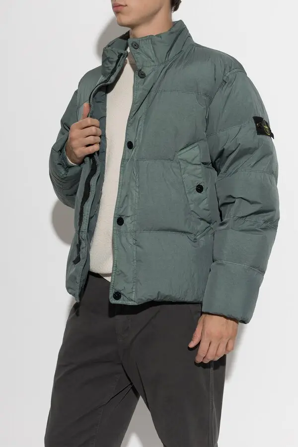 Stone Island Puffer Jacket With Logo Patch