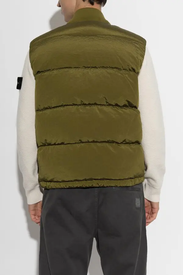 Stone Island Quilted Vest With Logo Patch