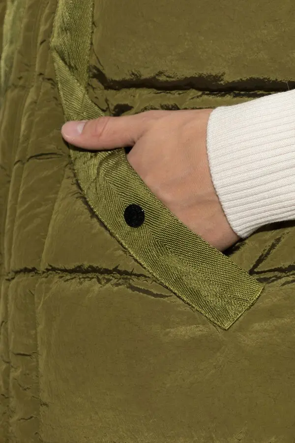 Stone Island Quilted Vest With Logo Patch