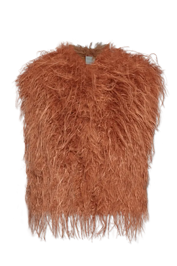 FORTE_FORTE Faux Fur Vest By - Brown