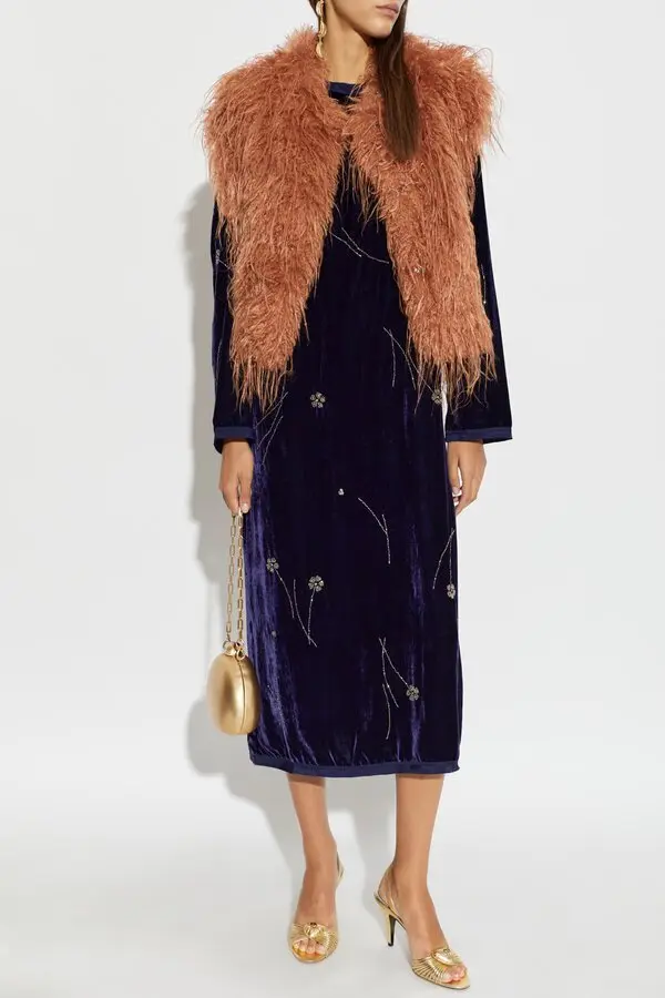 FORTE_FORTE Faux Fur Vest By - Brown