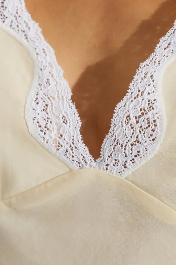 Posse Tabitha Lace Trimmed V-neck Mini Dress