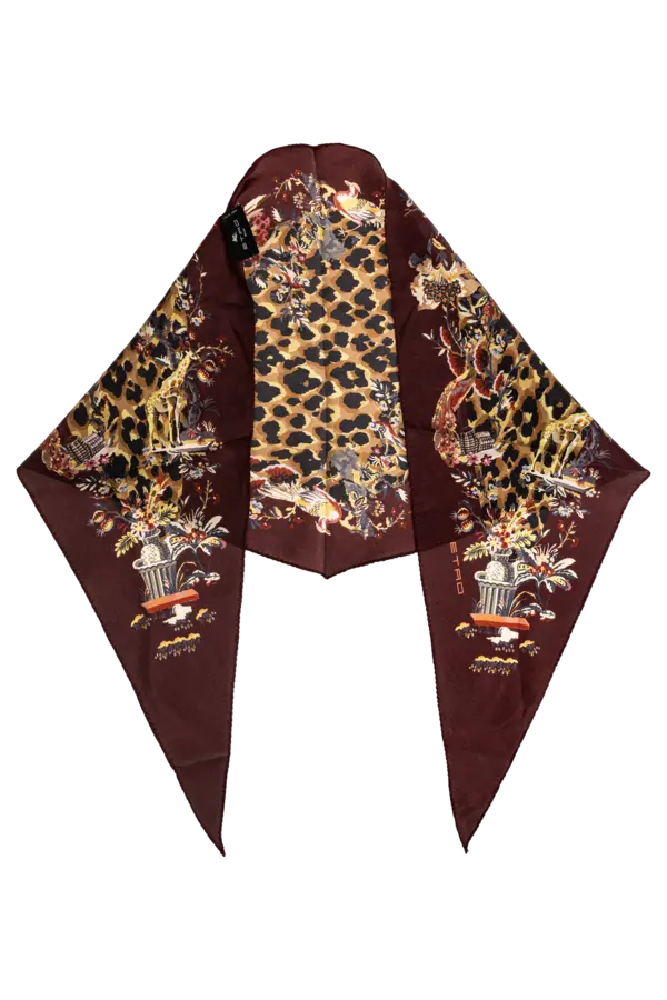 Etro Silk Scarf With Animal Motif