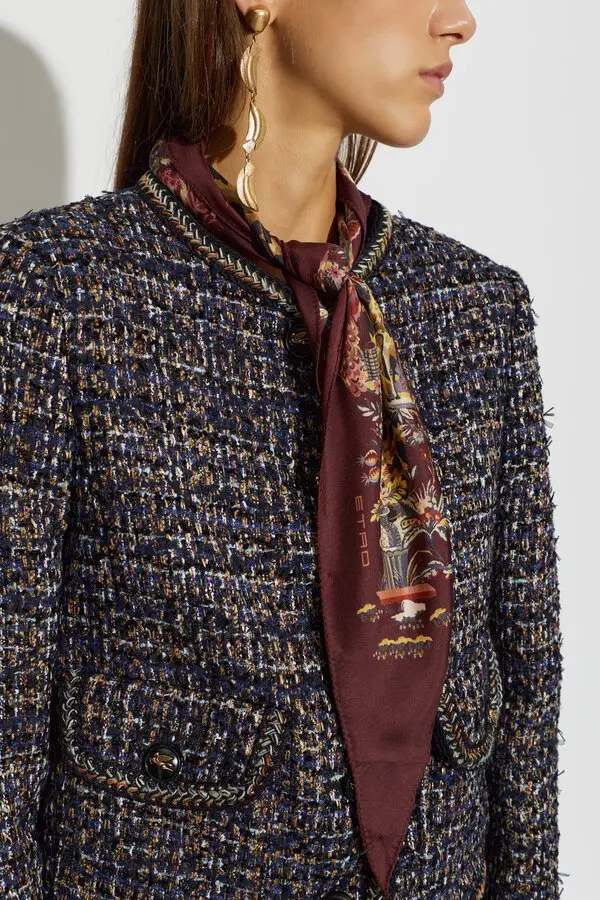 Etro Silk Scarf With Animal Motif
