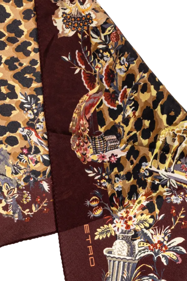 Etro Silk Scarf With Animal Motif