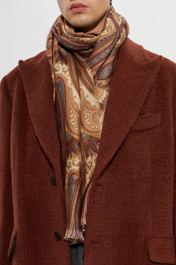 Etro Wool Scarf With Raw Edges