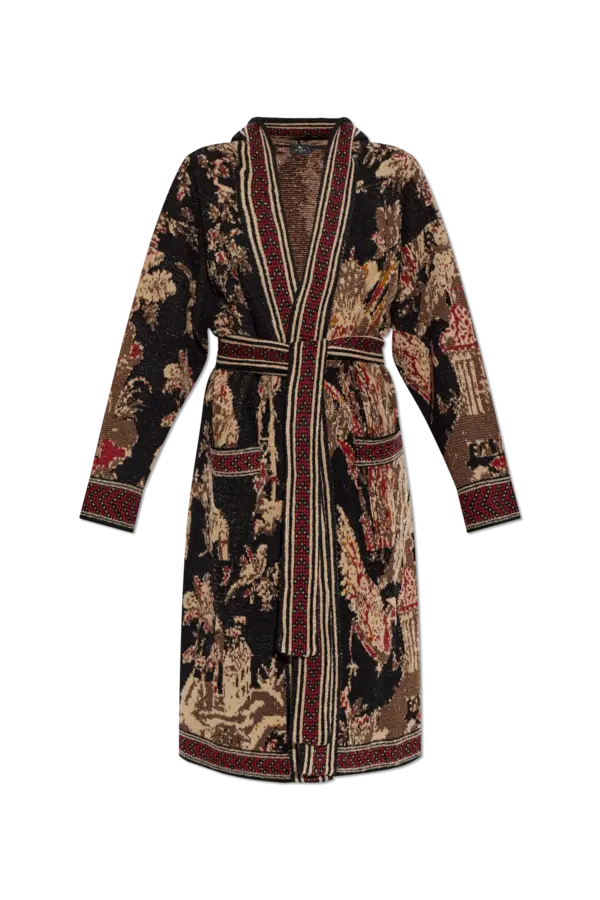 Etro Patterned Cardigan With Belt - Multicolour