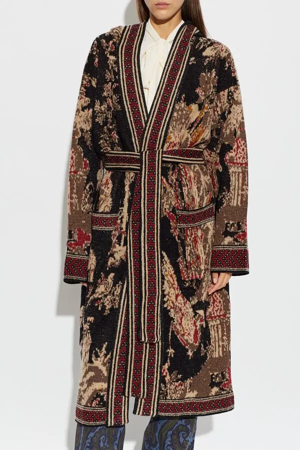 Etro Patterned Cardigan With Belt