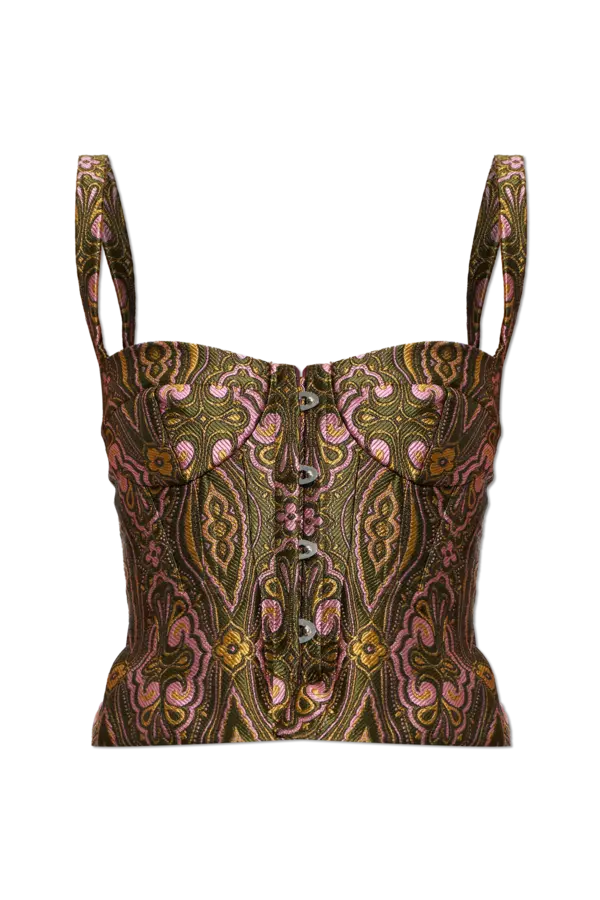 Etro Fitted Patterned Top - Green
