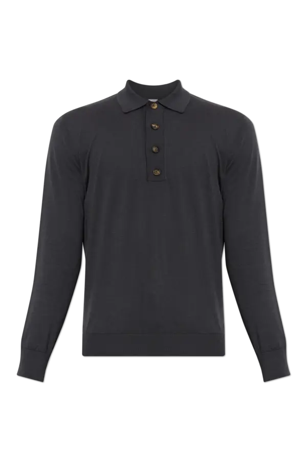 Eleventy Long-sleeve Polo - Grey