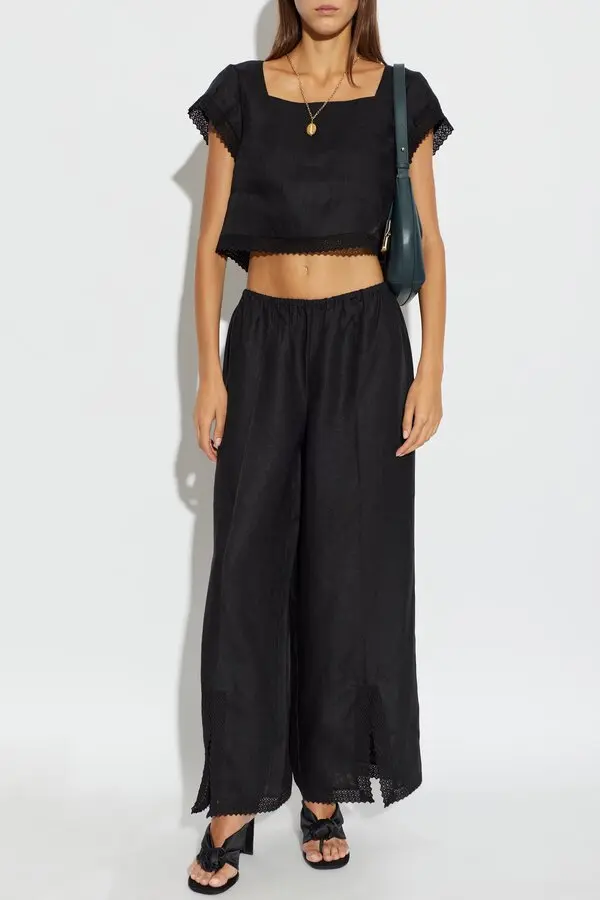 Posse Alfie' Linen Wide Leg Trousers