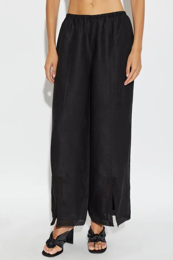 Posse Alfie' Linen Wide Leg Trousers