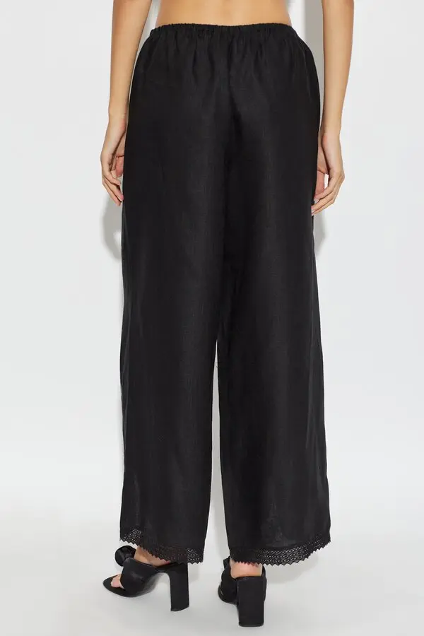 Posse Alfie' Linen Wide Leg Trousers