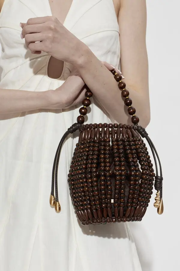 Cult Gaia Lanterna" Beaded Bucket Bag