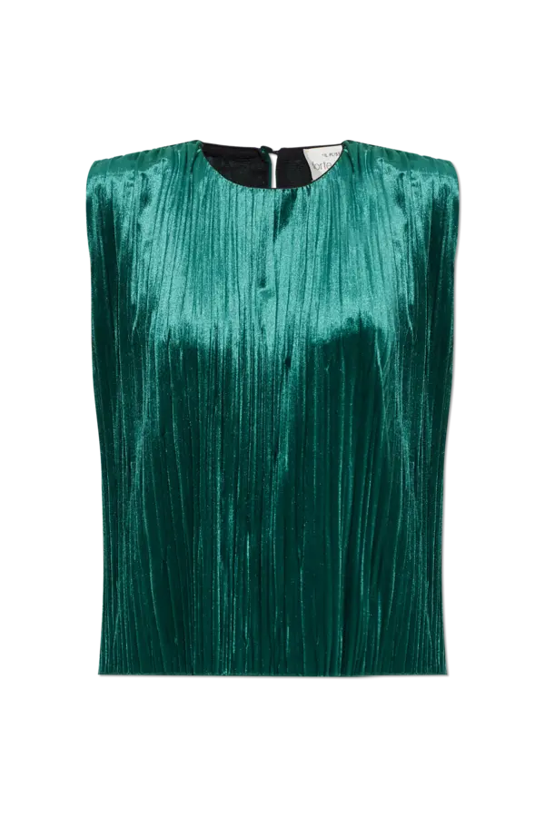 FORTE_FORTE Pleated Sleeveless Top In Emerald - Green