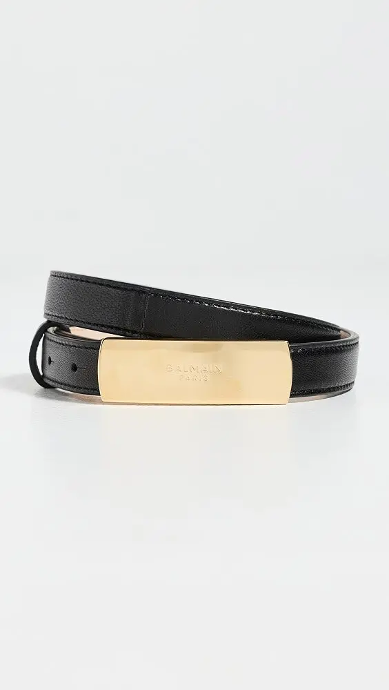 Balmain Smooth Leather Belt