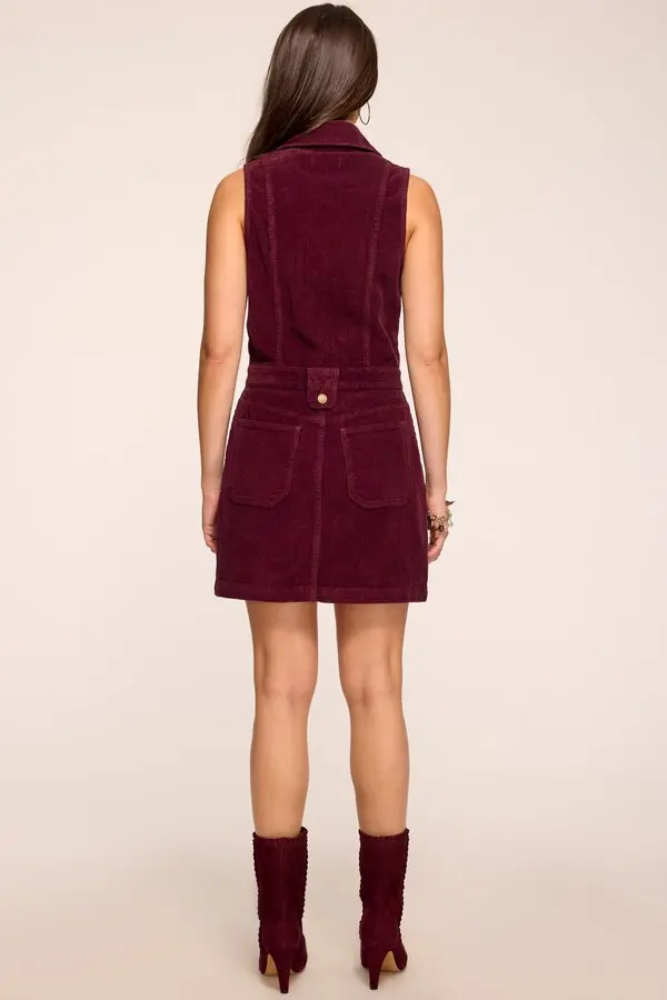 Ramy Brook Peyton Corduroy Collared Sleeveless Mini Dress