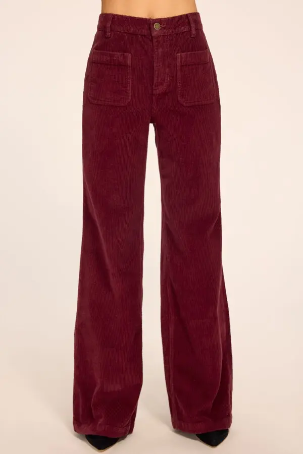 Ramy Brook Cleo Corduroy Demi Petite Jean - Cranberry
