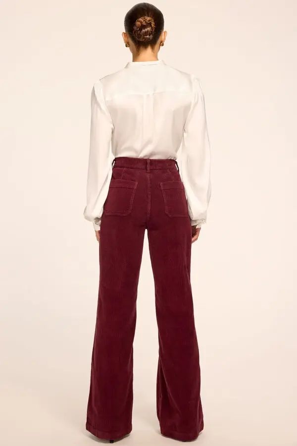 Ramy Brook Cleo Corduroy Demi Petite Jean - Cranberry