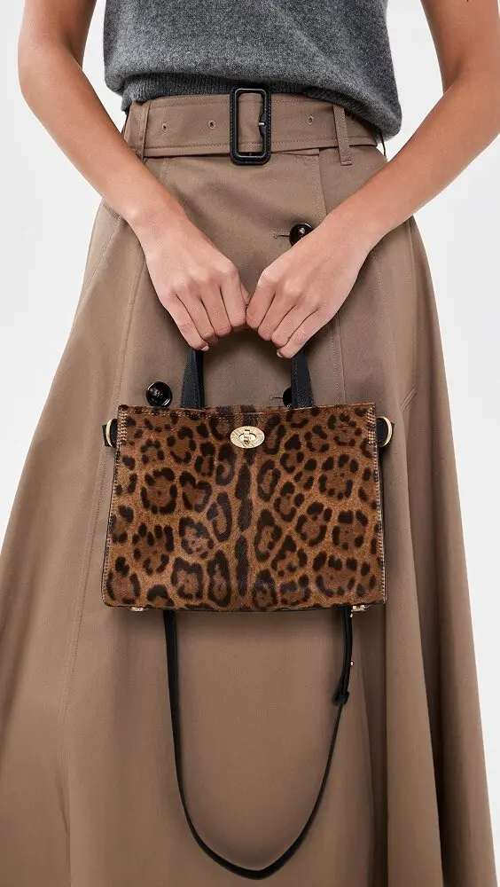 Burberry Small Leopard Print Fur Tote