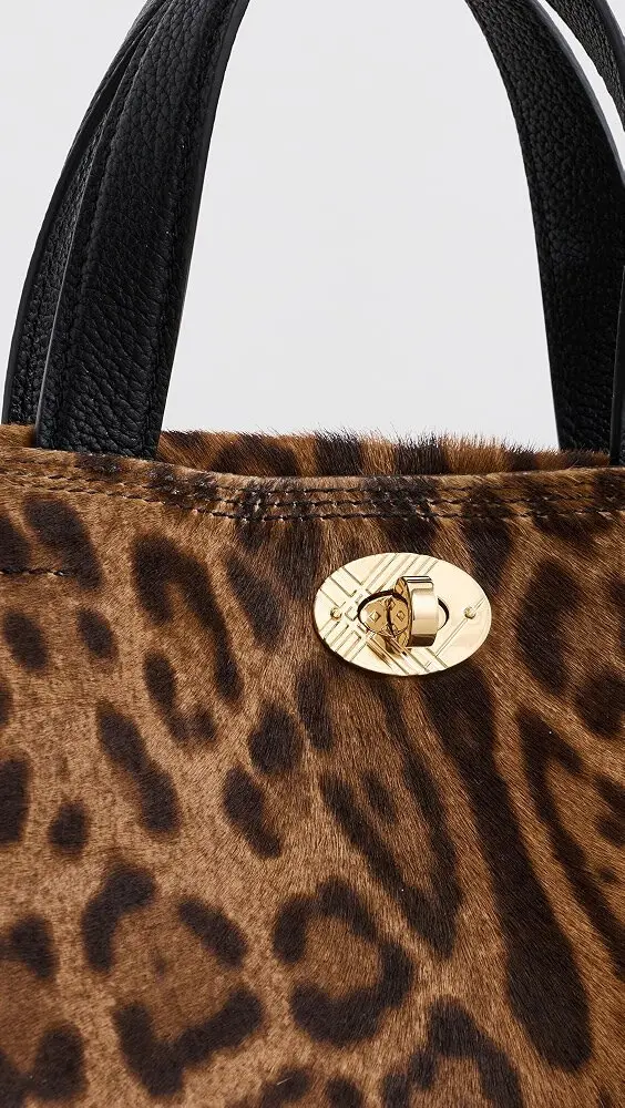 Burberry Small Leopard Print Fur Tote