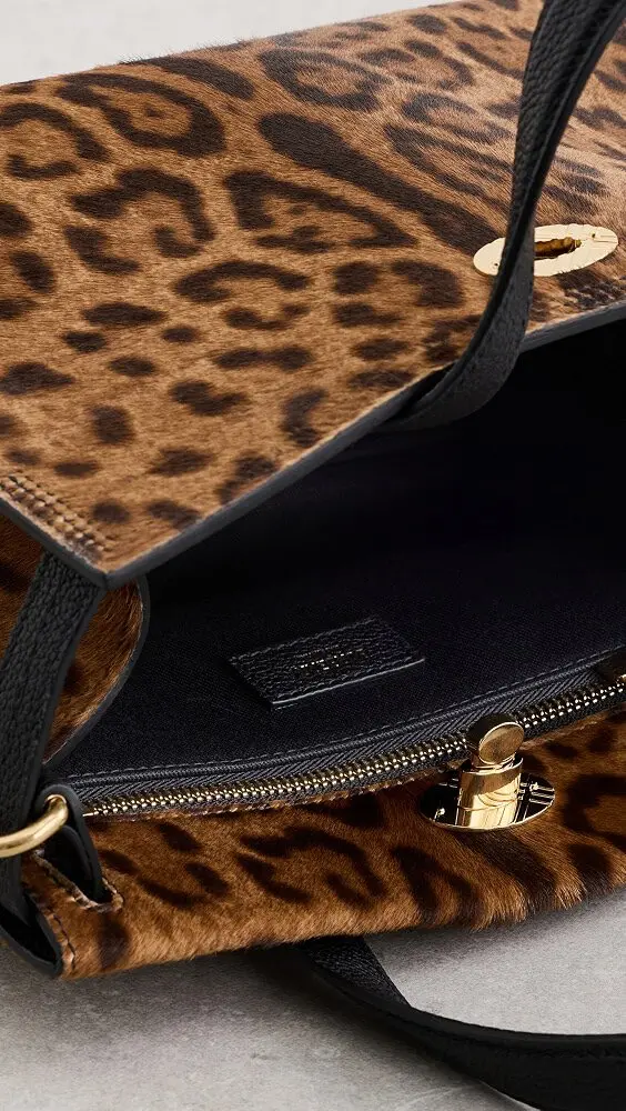 Burberry Small Leopard Print Fur Tote