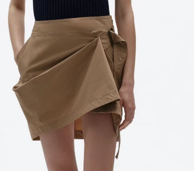 Bottega Veneta Compact Cotton Poplin Skirt