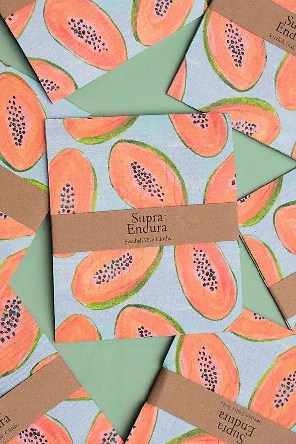 SUPRA ENDURA Swedish Dishcloth In Fruit Print 2 Pack