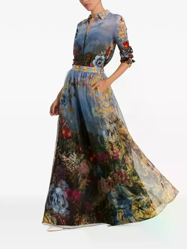 Alice + Olivia Dixie Floral-print Silk Maxi Skirt