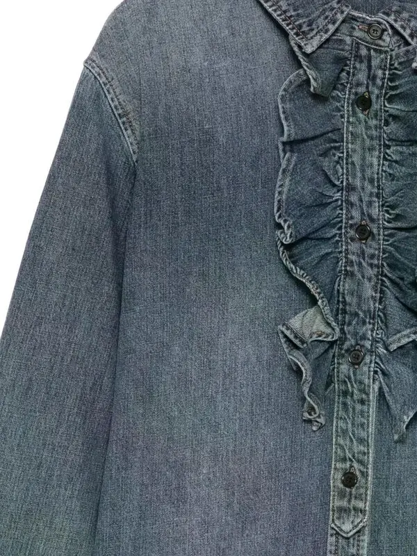 JUUN.J Ruffled Denim Shirt