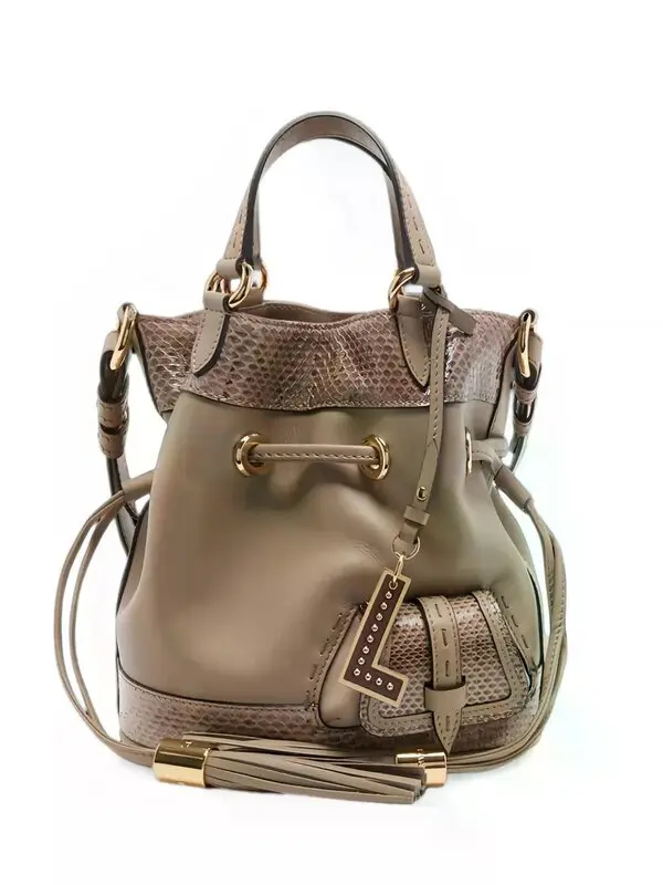 LANCEL Snakeskin-effect Panelled Bucket Bag