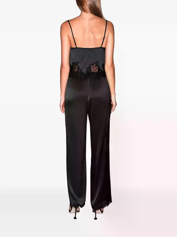 FLEUR DU MAL Lace-trim Satin Trousers