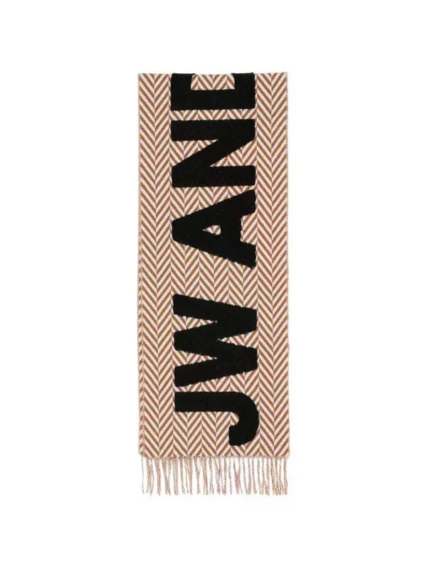 JW Anderson Herringbone-knit Logo Scarf
