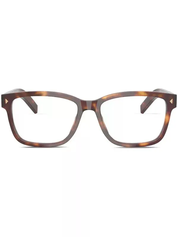 Prada Square Frame Glasses - Brown
