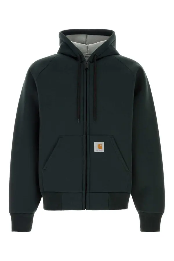 Carhartt Work In Progress Car-lux Hooded Jacket In Slate Polyester And Cotton